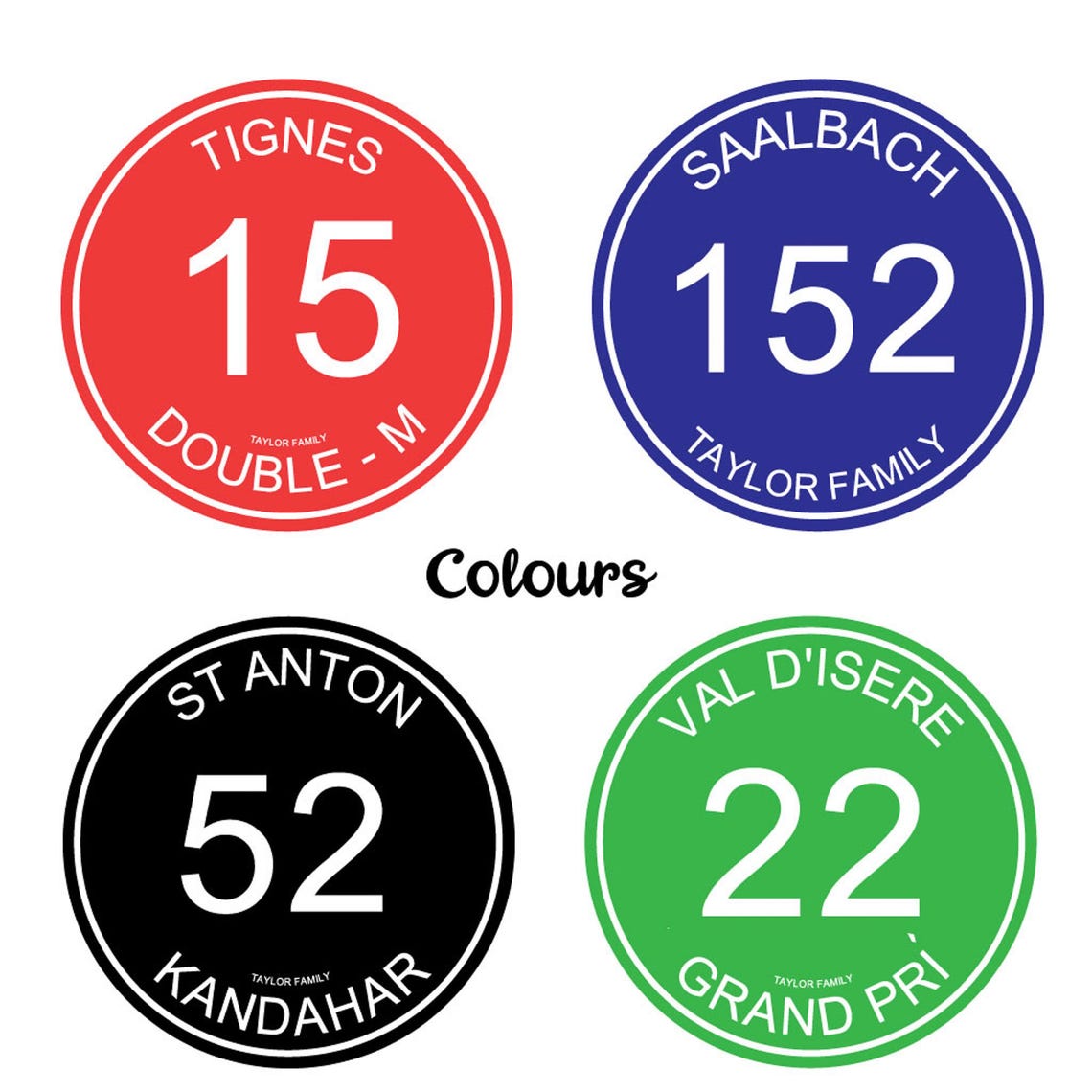 Personalised Family Ski Piste Marker: Custom Acrylic Skier Decor, Man ...