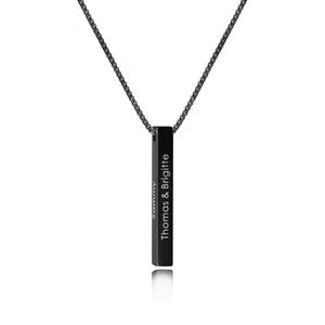 Personalised Engraved Rectangle Bar Necklace, Custom Name Jewellery ...