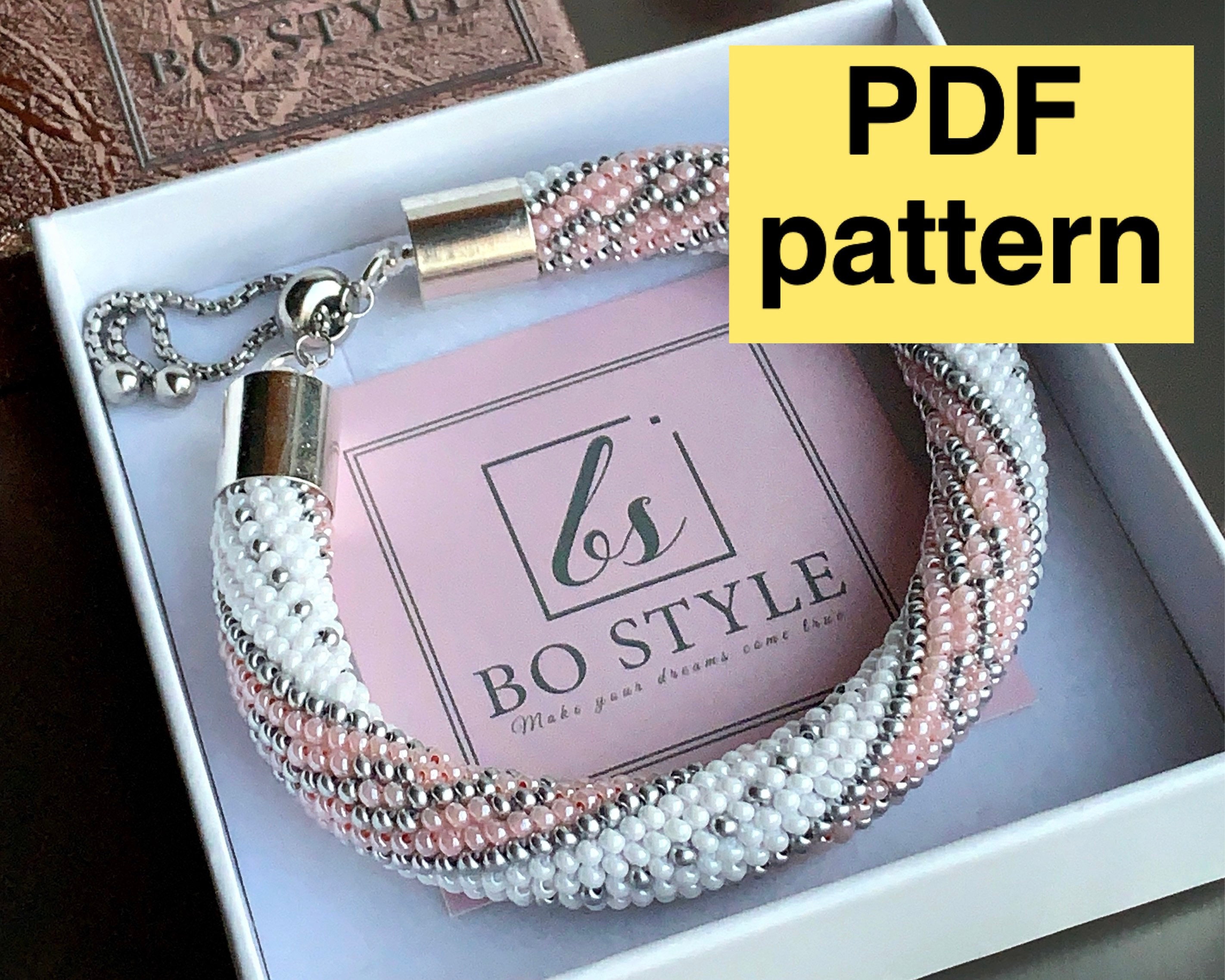 Bead Crochet Pattern, PDF File Bracelet, Bead Crochet Print Rope, DIY ...