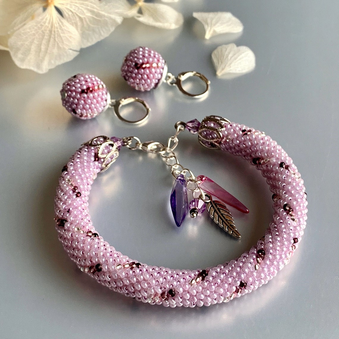 Bright Purple Crochet Rope Bracelet Cuff Bridal Bracelet - Etsy