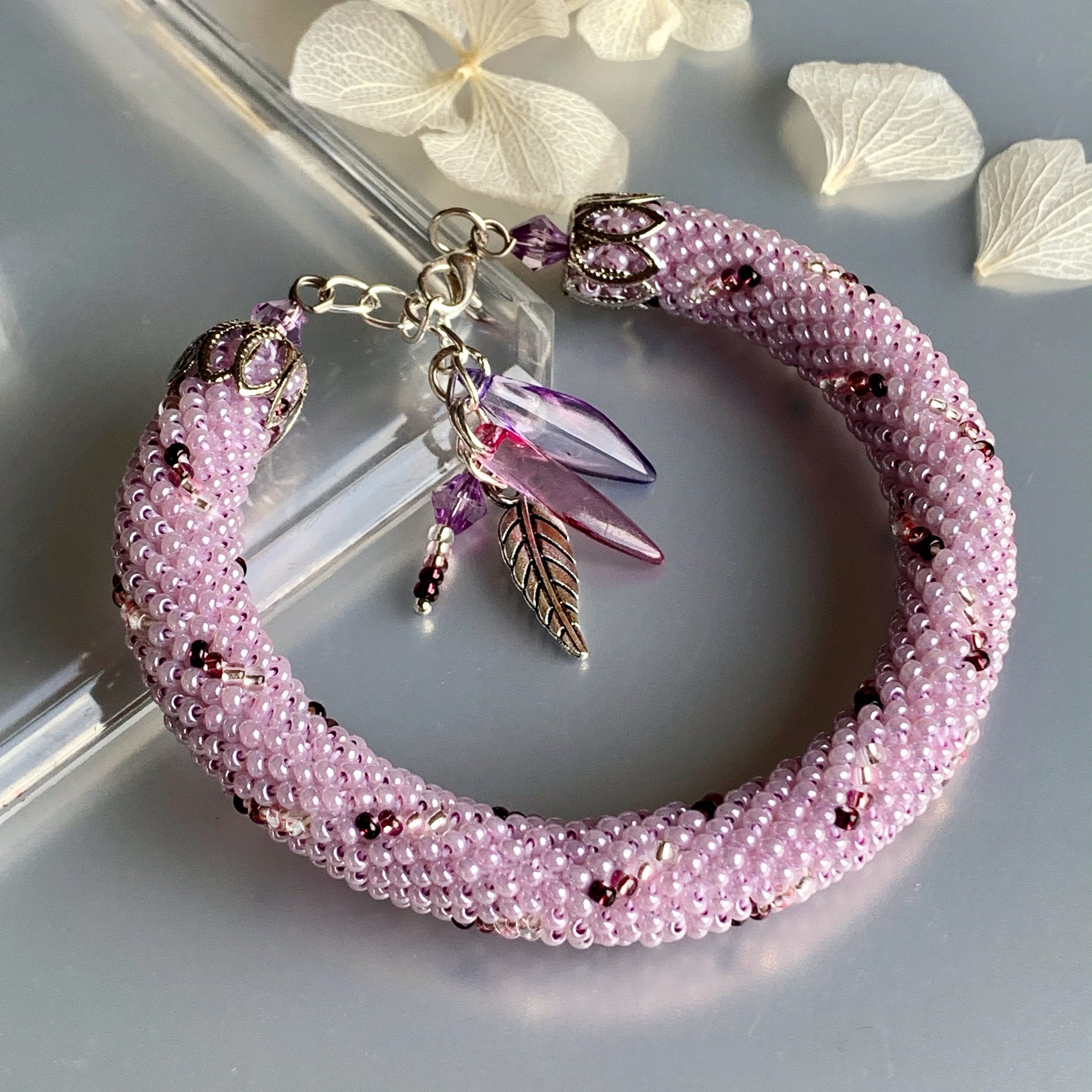 Bright Purple Crochet Rope Bracelet Cuff Bridal Bracelet - Etsy