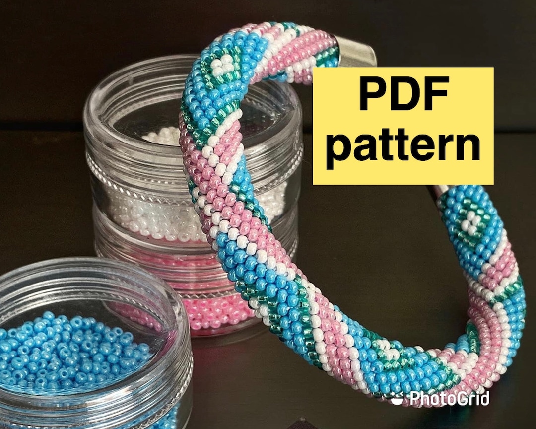 Bead Crochet Pattern, PDF File Bracelet, Bead Crochet Geometric Print ...