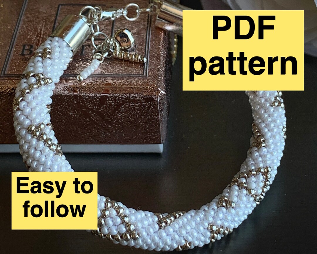 Bead Crochet Pattern, PDF File Bracelet, Bead Crochet Geometric Print ...