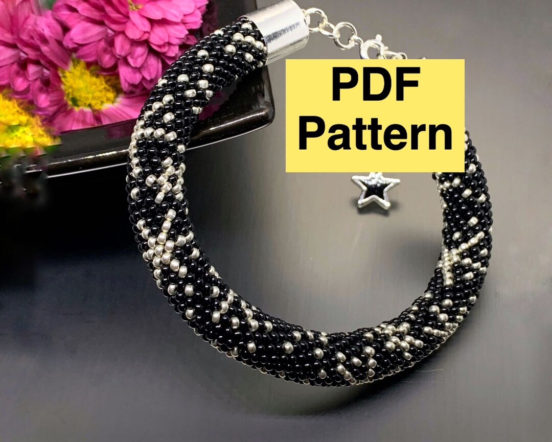 Bead Crochet Pattern, PDF File Bracelet, Bead Crochet Print Rope, DIY ...