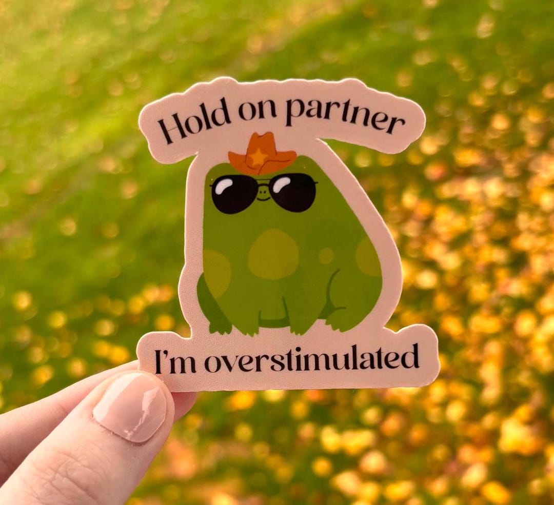 Overstimulated Frog Sticker - Etsy