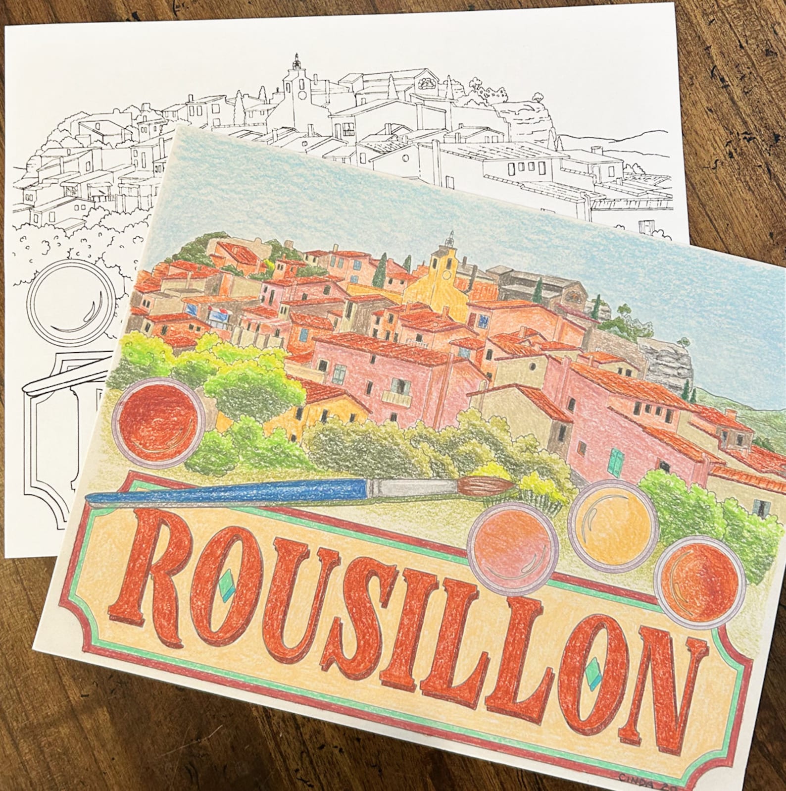 Dreams of Provence Coloring Book, French Theme Coloring Pages, Teen ...