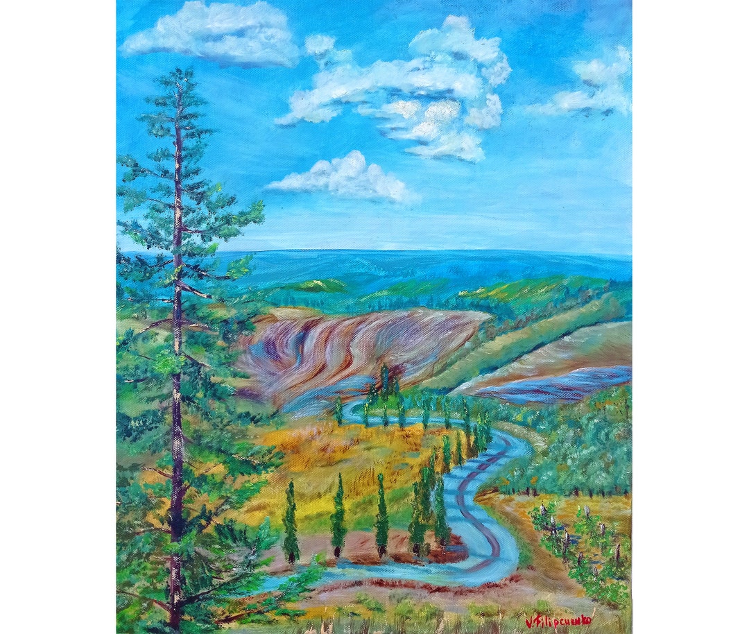 Tuscany Hills Painting Original Oil Painting on Canvas 16 by 20 Inches ...