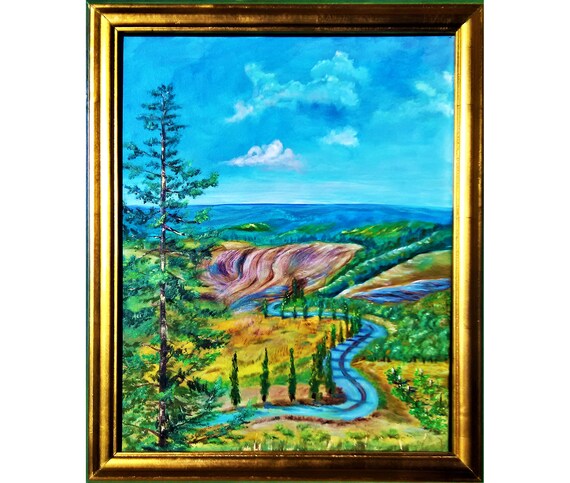 Tuscany Hills Painting Original Oil Painting on Canvas 16 by | Etsy