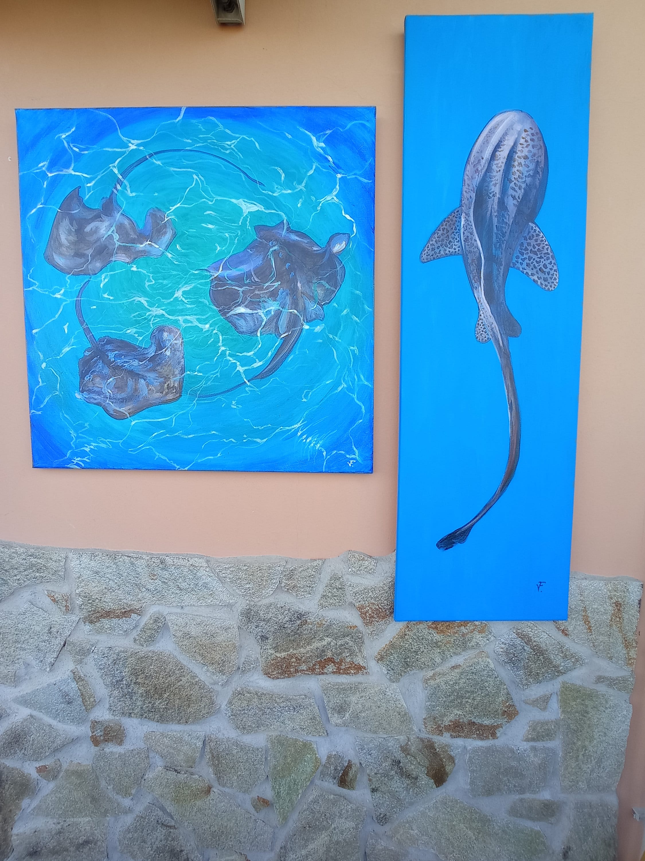 Stingrays Painting Underwater Animal Original Art Seascape Oil - Etsy