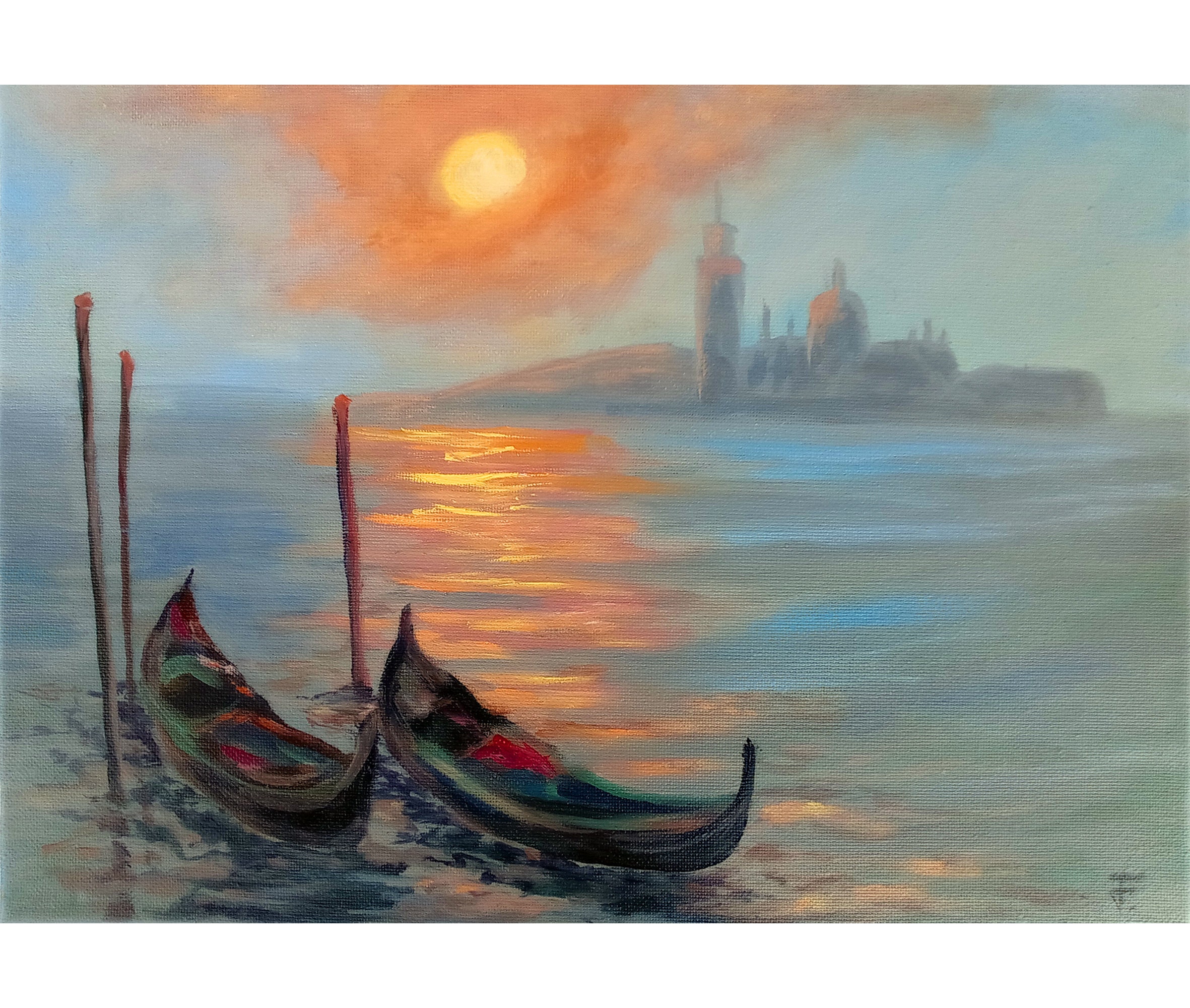 Venice Painting Venetian Gondolas Original Painting Oil on - Etsy