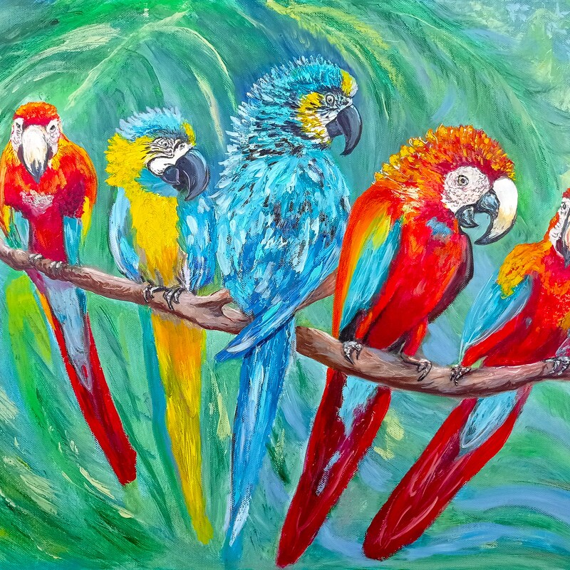 Parrot Painting - Etsy