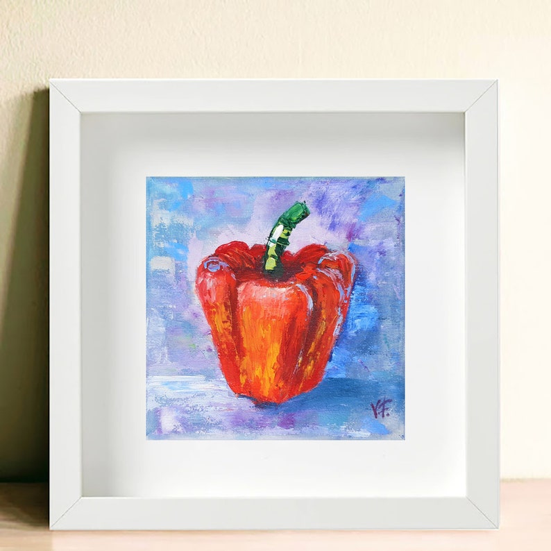 Bell Pepper Food Painting Original Impasto Oil on Canvas With Tripod ...