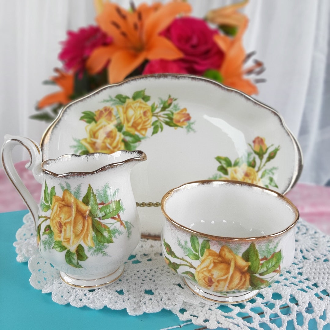Royal Albert Cream and Sugar Set With Underplate, Vintage Afternoon Tea ...