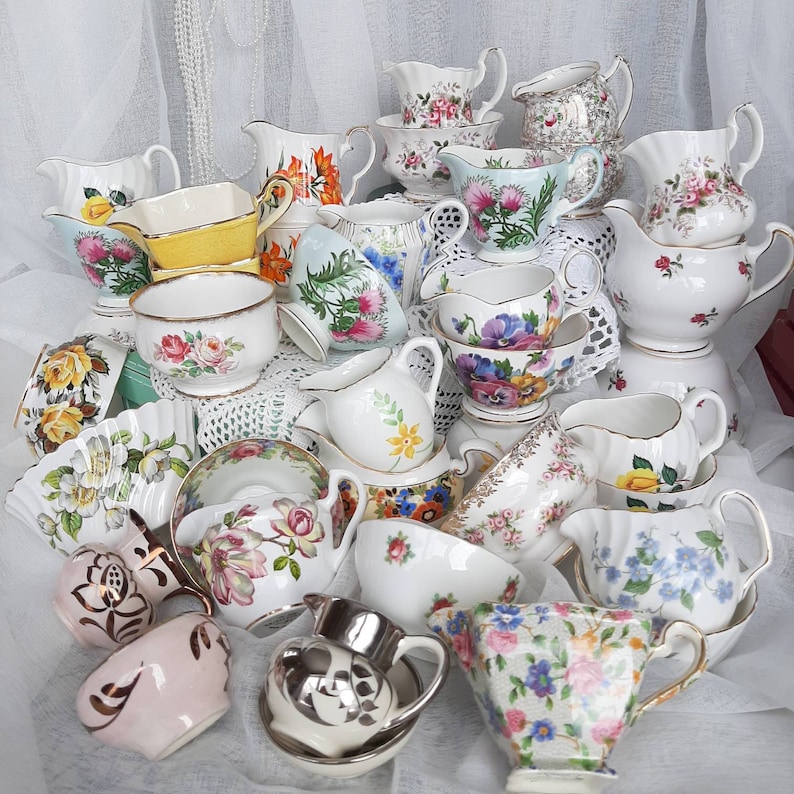 Vintage Creamer & Sugar Sets, Tea Party Supplies, Bulk Teaware, Garden ...