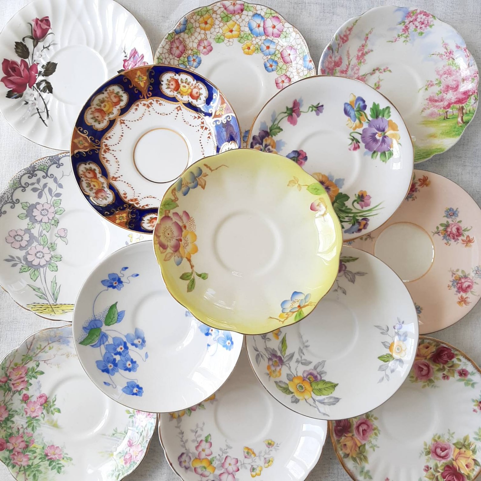 Vintage Mismatched Saucers, SAUCERS ONLY, Garden Tea Party, Birthday ...