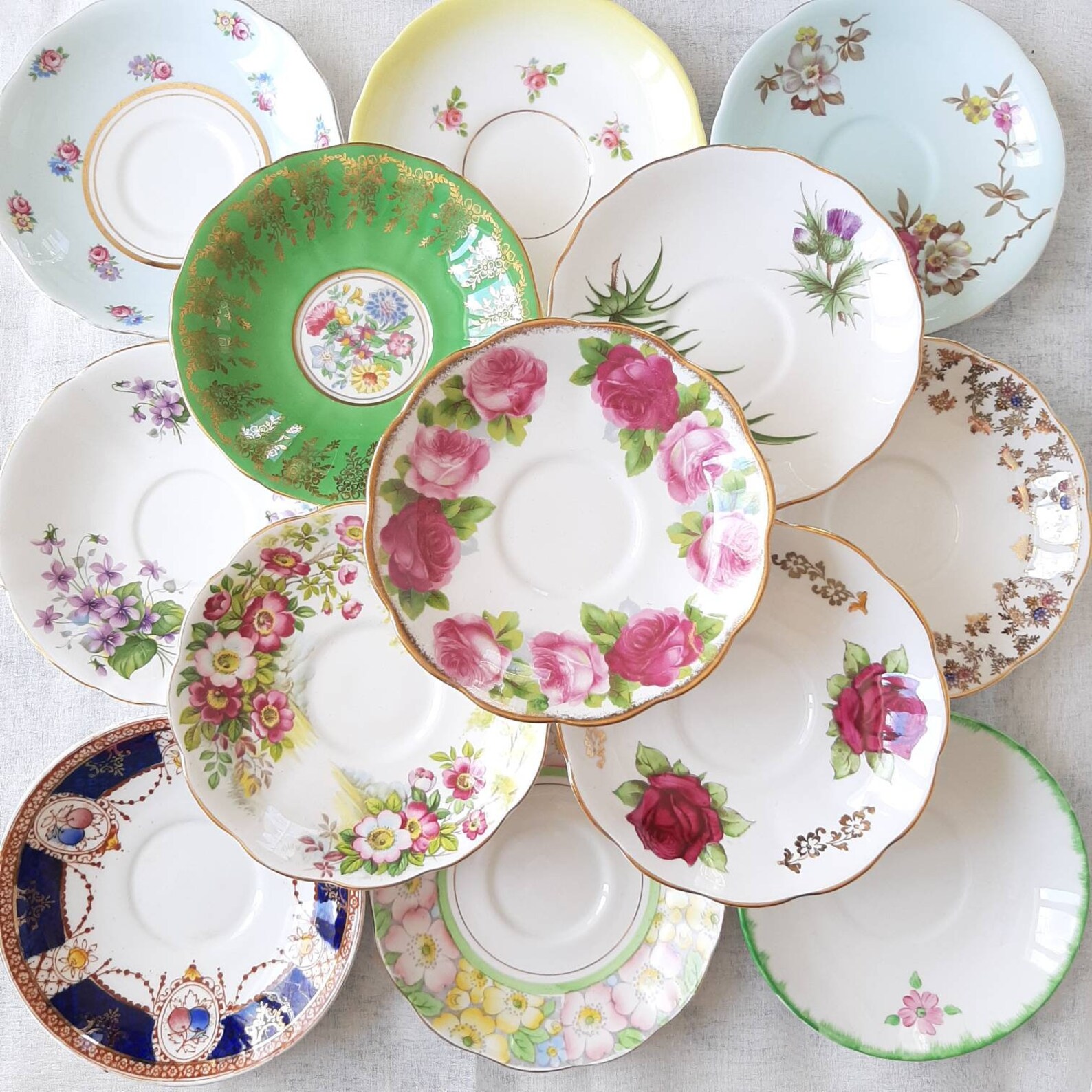 Vintage Mismatched Saucers, SAUCERS ONLY, Garden Tea Party, Birthday ...