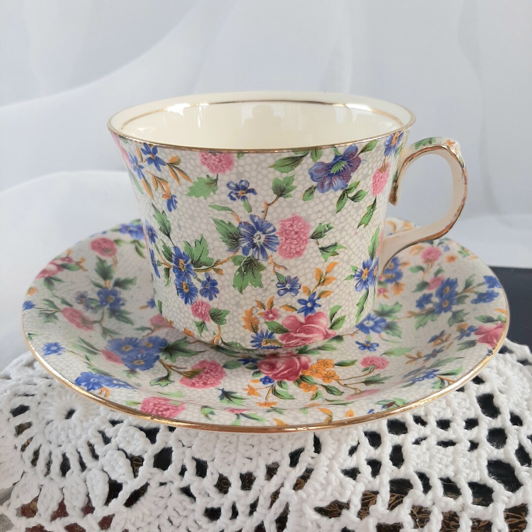 Royal Winton Old Cottage Chintz Cup and Saucer, Vintage Afternoon Tea ...