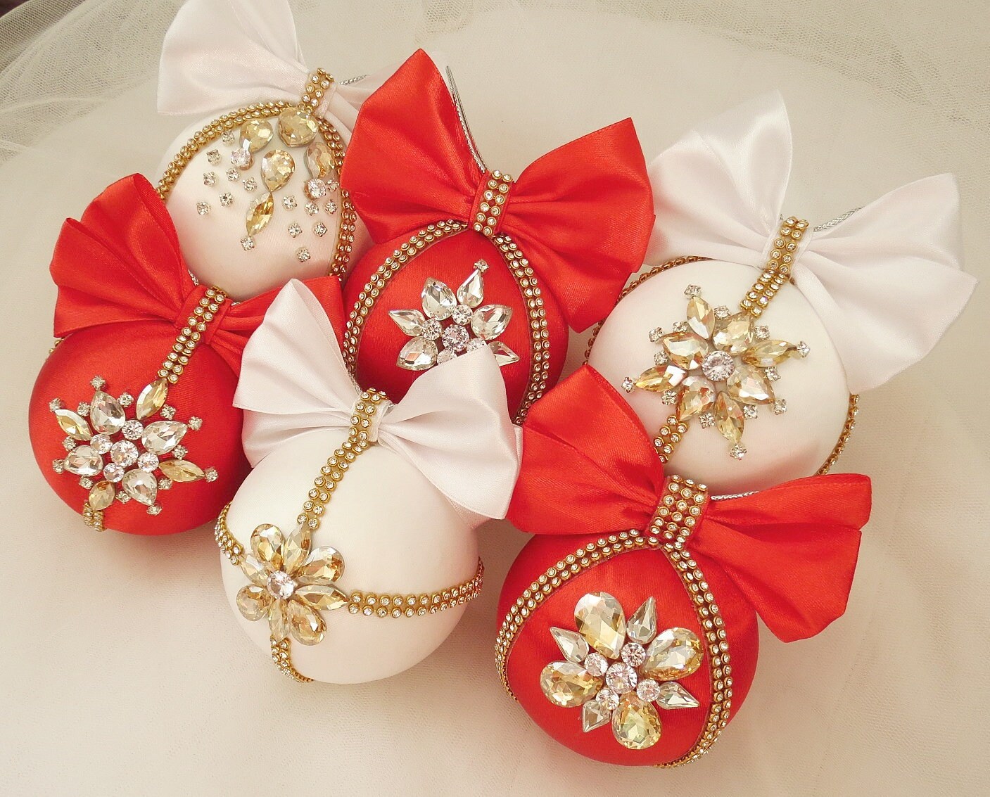 Handmade Christmas Ornaments Jeweled Christmas Tree Victorian - Etsy ...