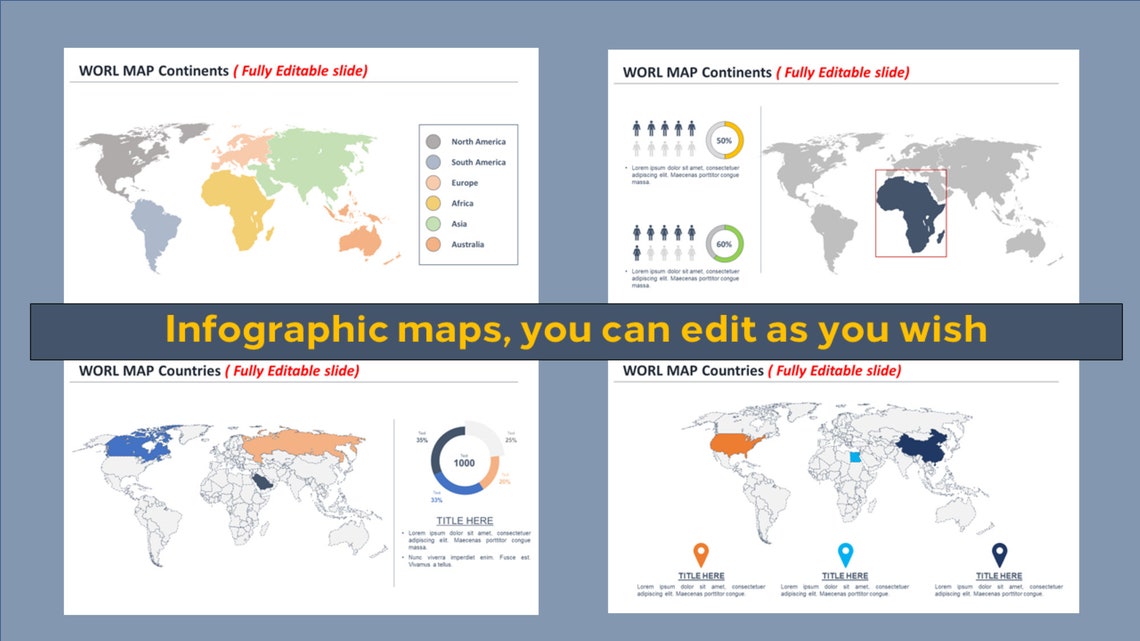 World Map, Globe Map , Countries Maps, Countries Flags Slide , Icons ...
