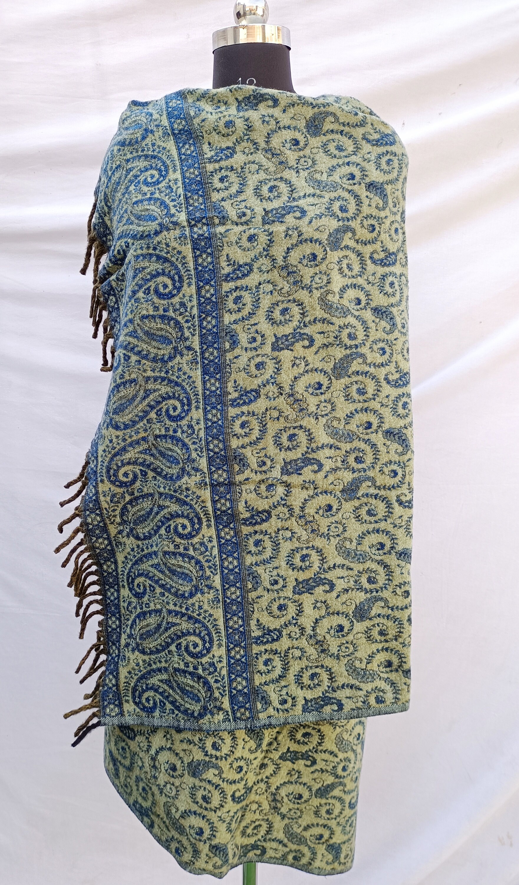 Tibetan Yak Wool Shawl, Floral Print, Reversible Shawl, Handmade Shawl ...
