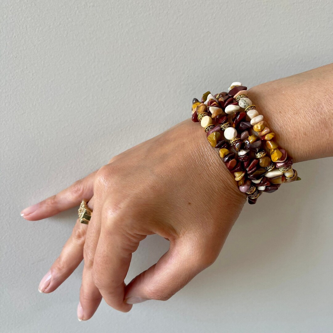 Chip Stone Bracelet Fall Colors - Etsy