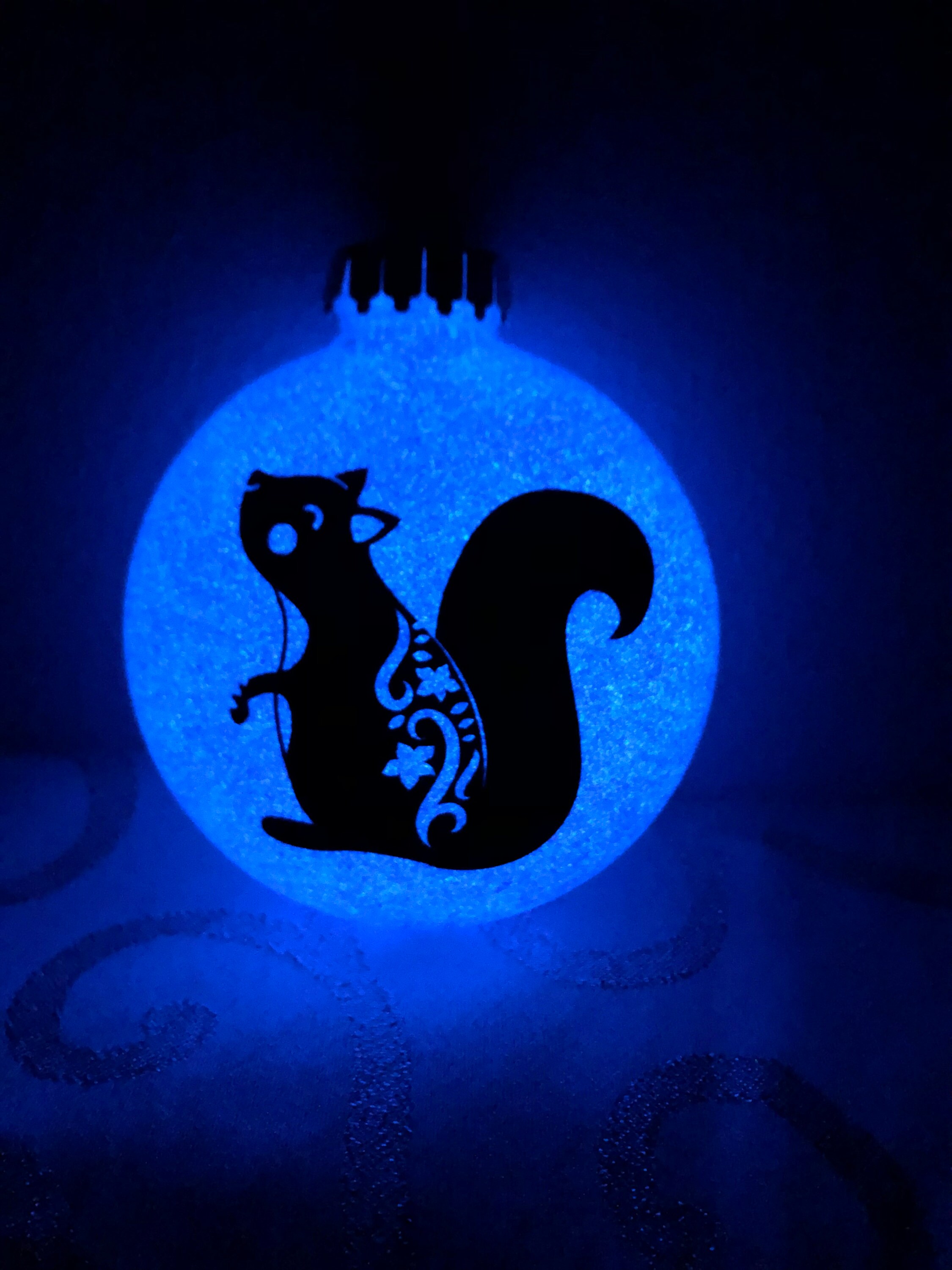 Funky Squirrel Holiday Glitter ornaments 4 purple | Etsy