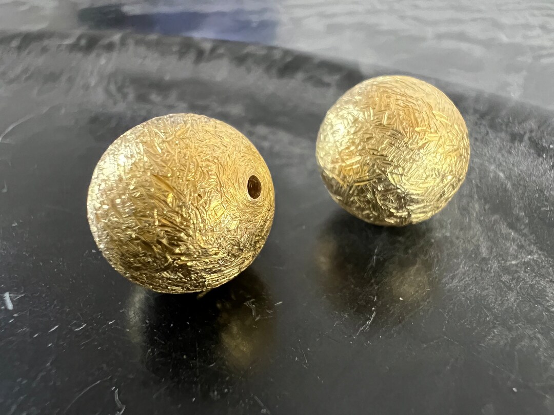 Ball Made of Gold-plated 925 Silver, Brushed, Various Sizes - Etsy UK