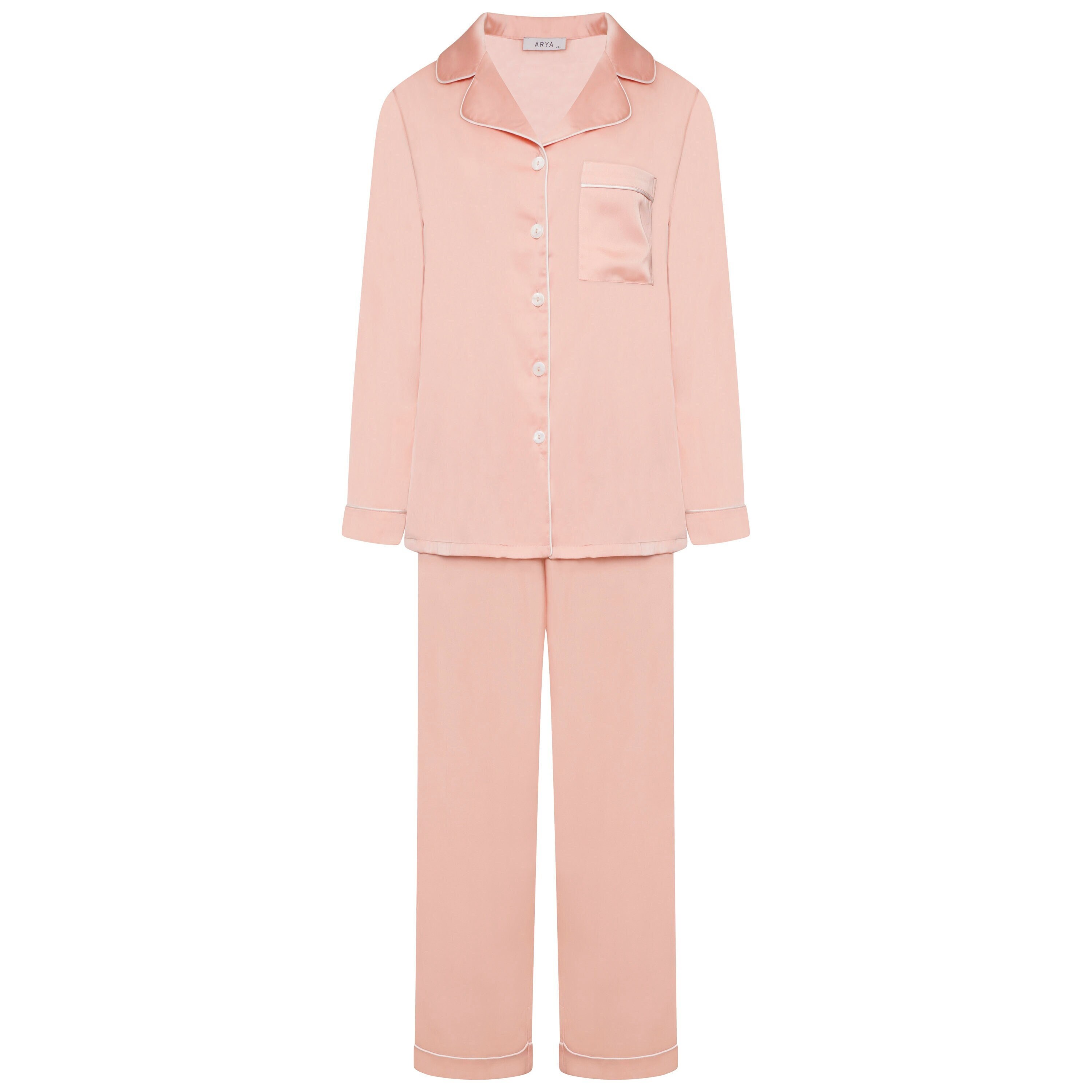 Personalised Luxury Silky Satin Pink Pyjamas Mother's Day Bridesmaid ...