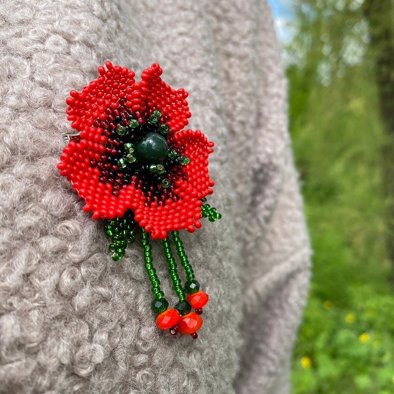 Seed Bead Brooch - Etsy