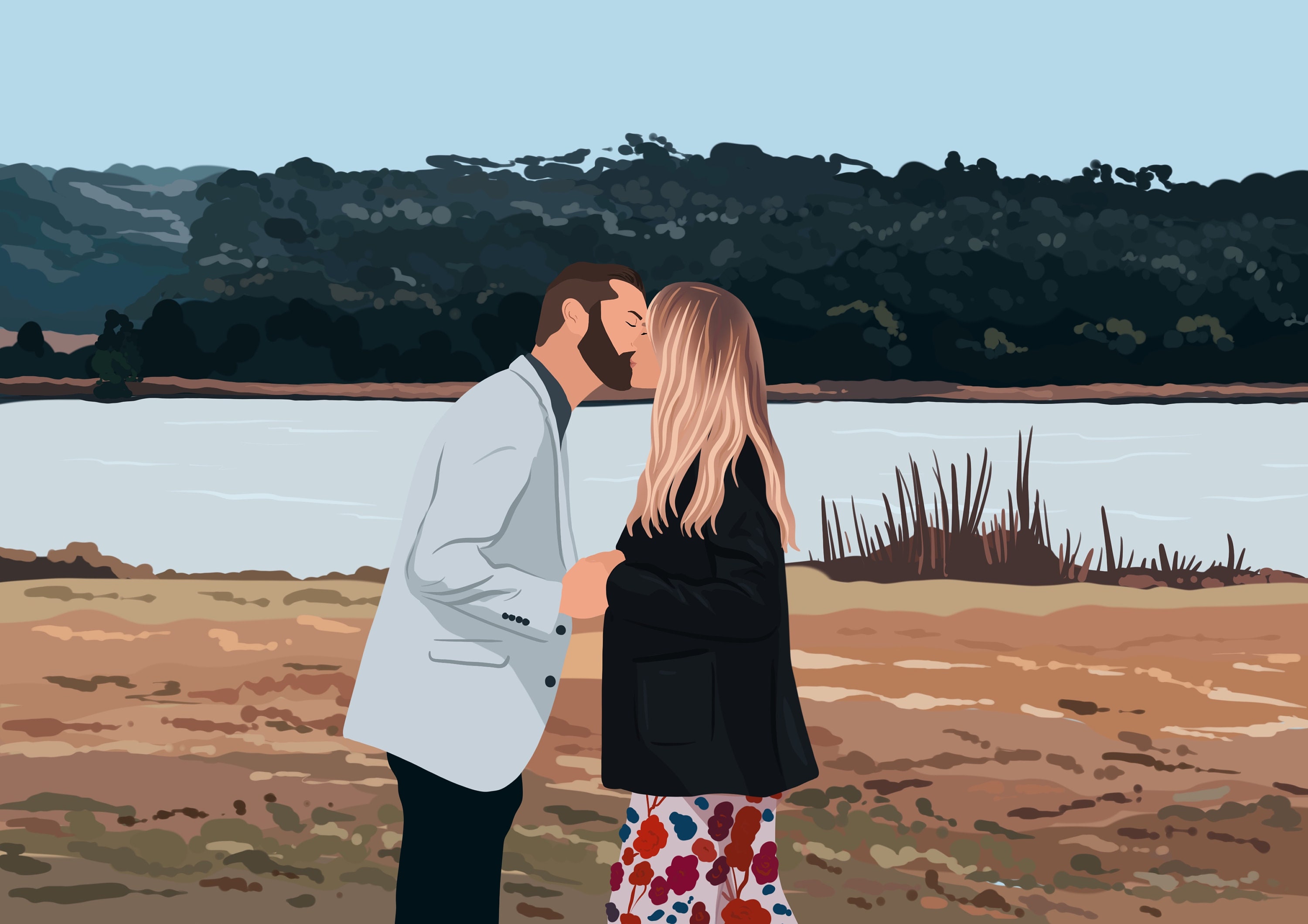 Custom Digital Illustration Digital Portrait Digital Print - Etsy UK