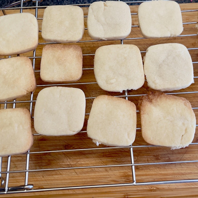 Homemade Butter Shortbread Cookies, 2 Dozen Square Sugar Cookies Old ...