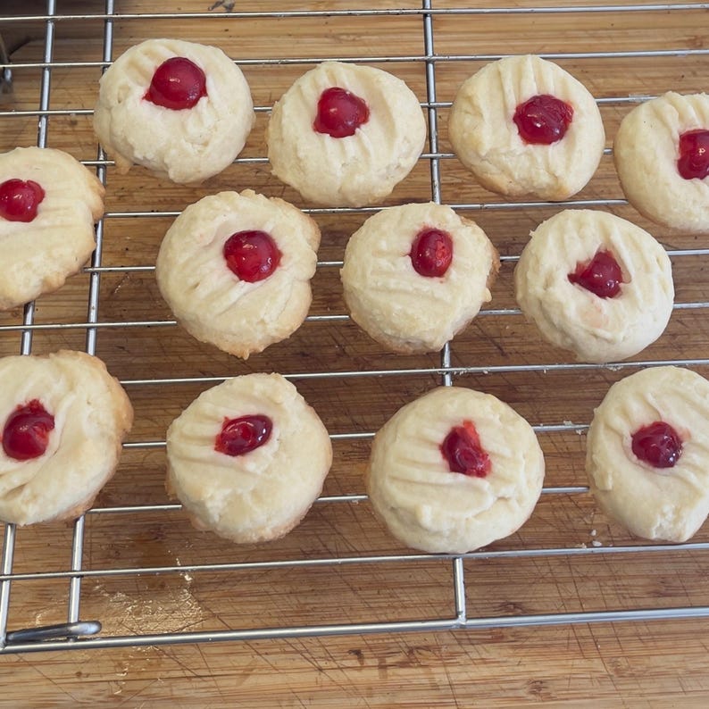 Whipped Cherry Shortbread Butter Sugar Cookies 2 Dozen Old Fashioned ...