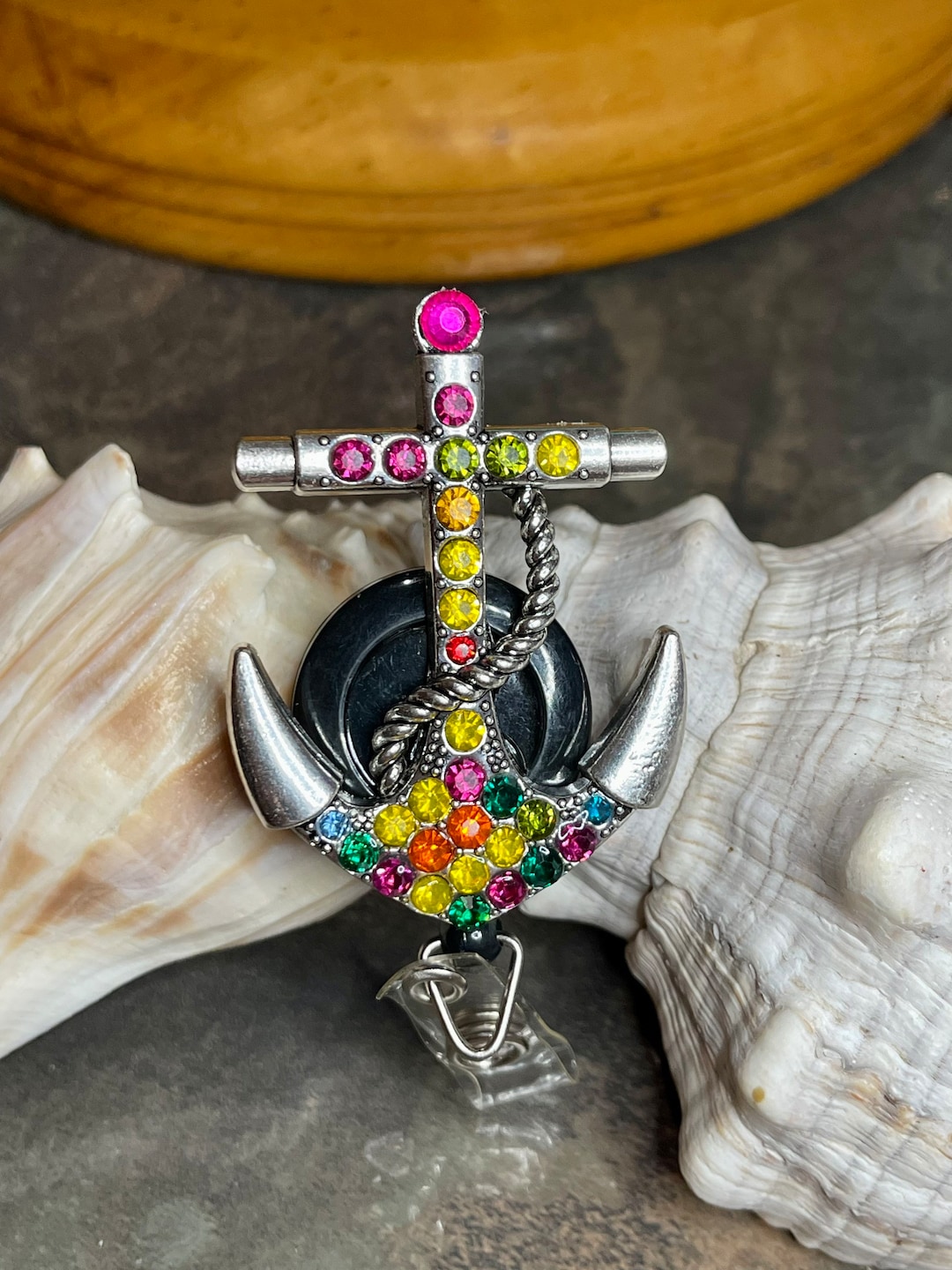 Badge Reel, Anchor ID Clip Holder, Sailer Boat Captain Cruise Gift ...