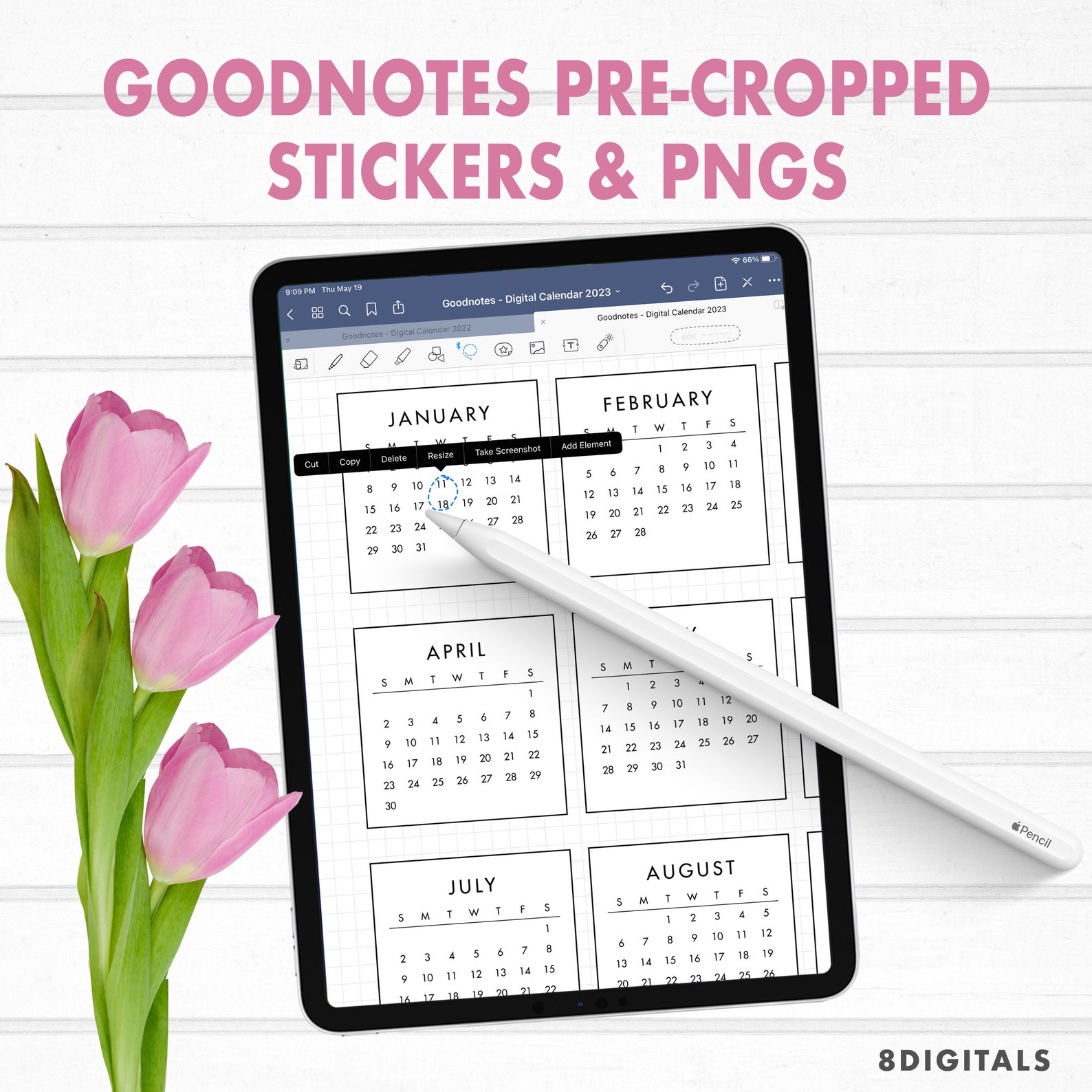 Digital Calendar 2023 2024, Goodnotes Calendar 2023 2024, Digital ...