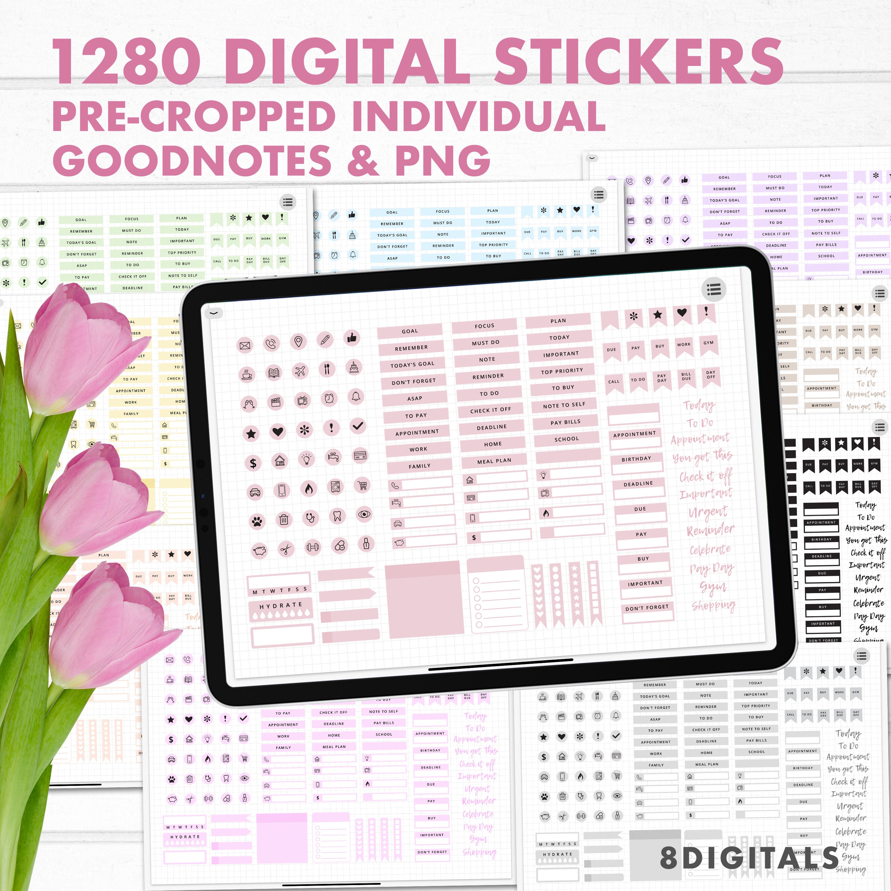 Digital Stickers, Digital Stickers Goodnotes, Digital Planner Stickers ...