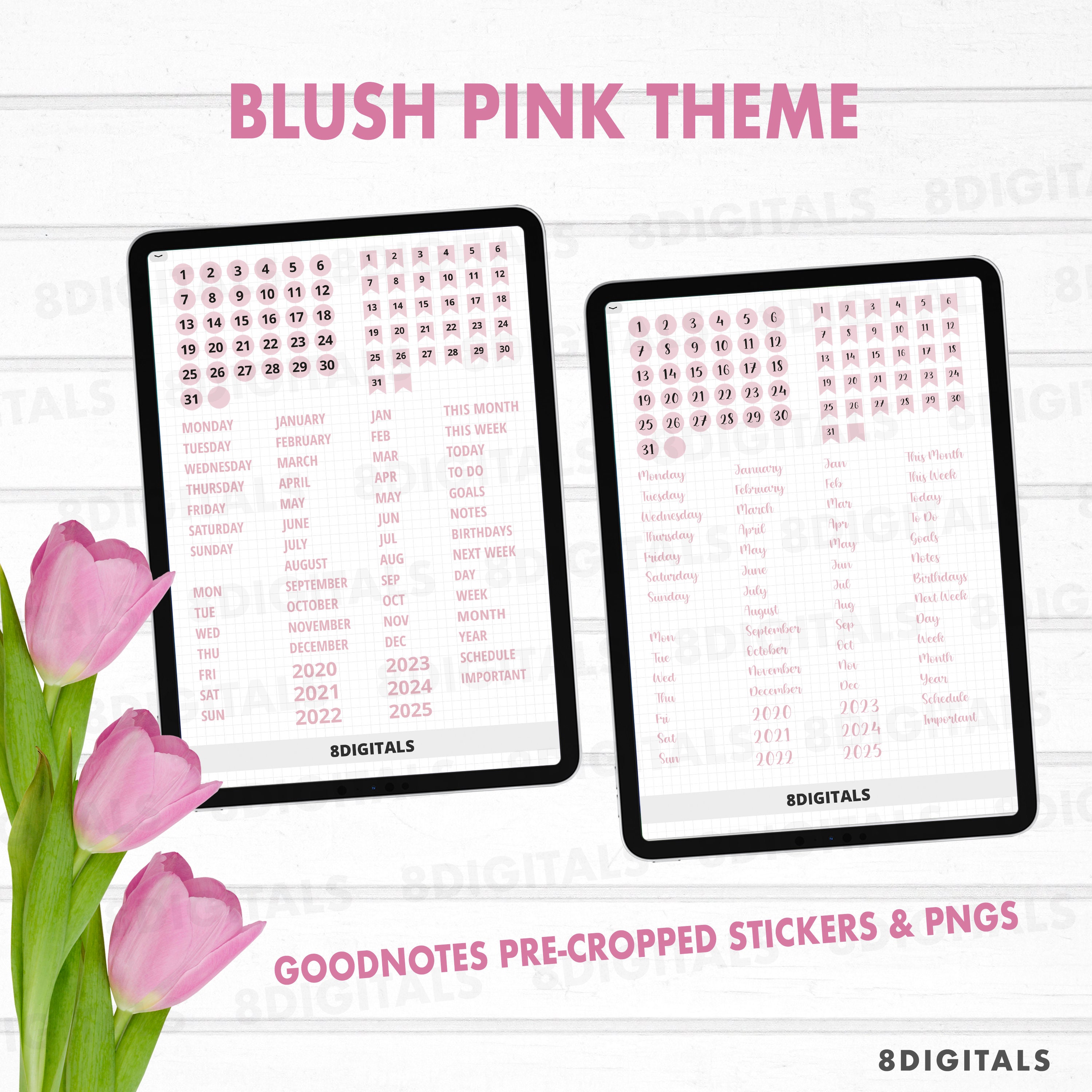 Digital Stickers Dates Digital Planner Dates Days Months - Etsy