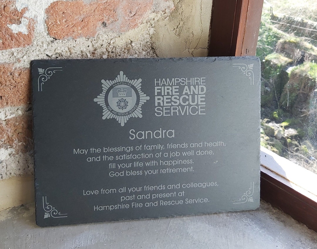 Custom Engraved Slate Plaque, Slate Retirement Plaque, Engraved Slate ...