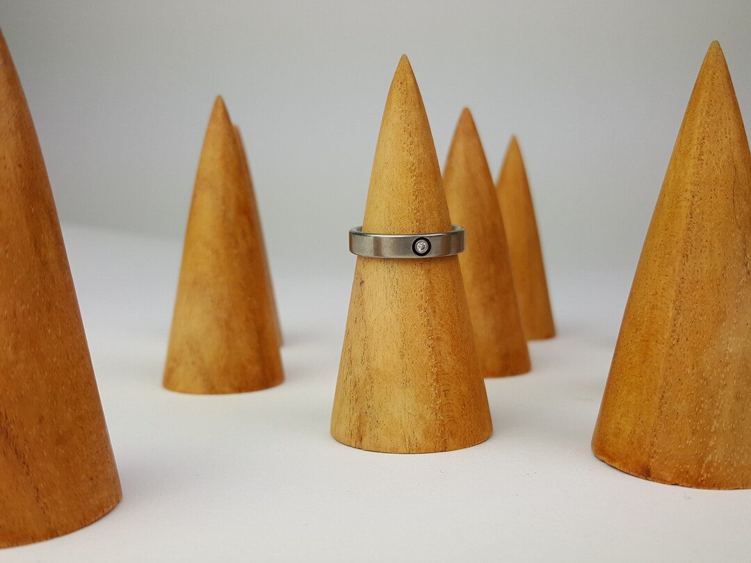 Natural Wood Ring Cones, Wood Jewellery Displays, Handmade Natural Wood ...