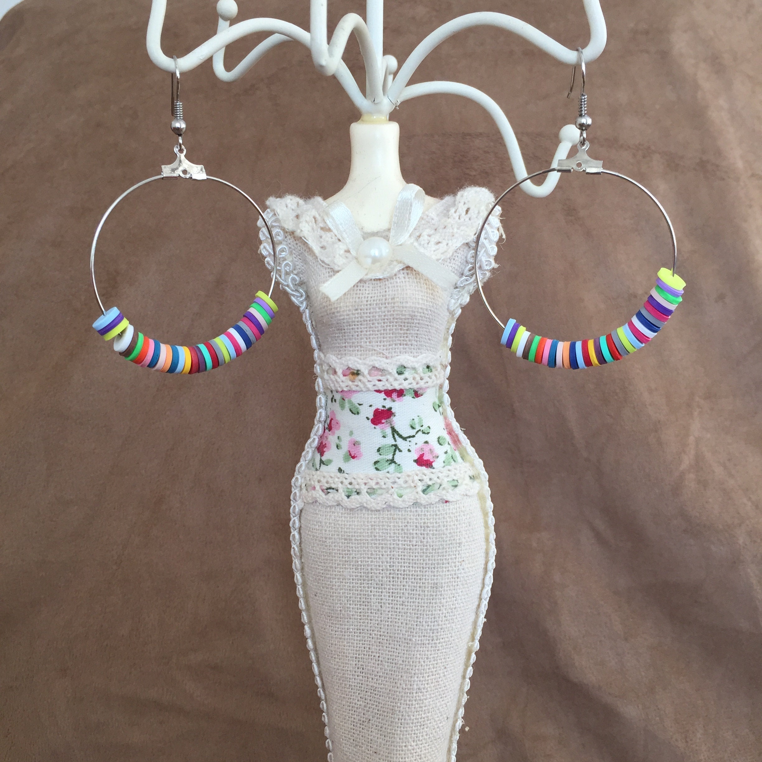 Colorful Earrings Multi Color Earrings Hoop Earrings Round | Etsy