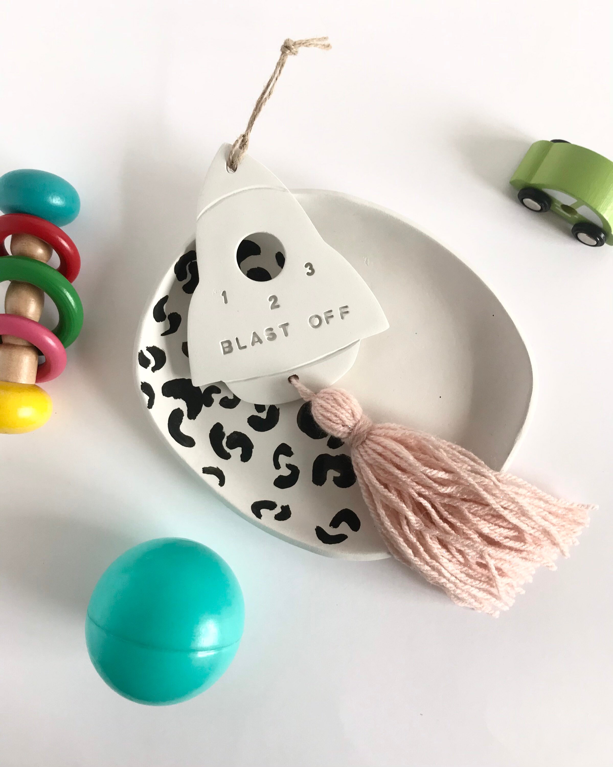 Handmade Personalised White Clay Space Rocket Keepsake Space | Etsy