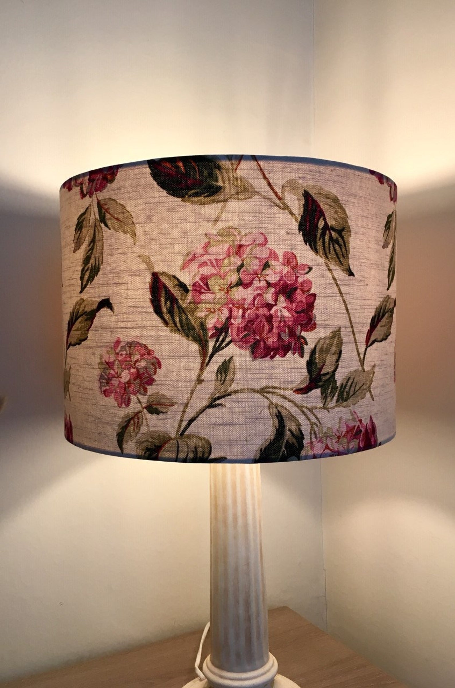 LAURA ASHLEY HYDRANGEA Abat-jour fait main Abat-jour en lin - Etsy France