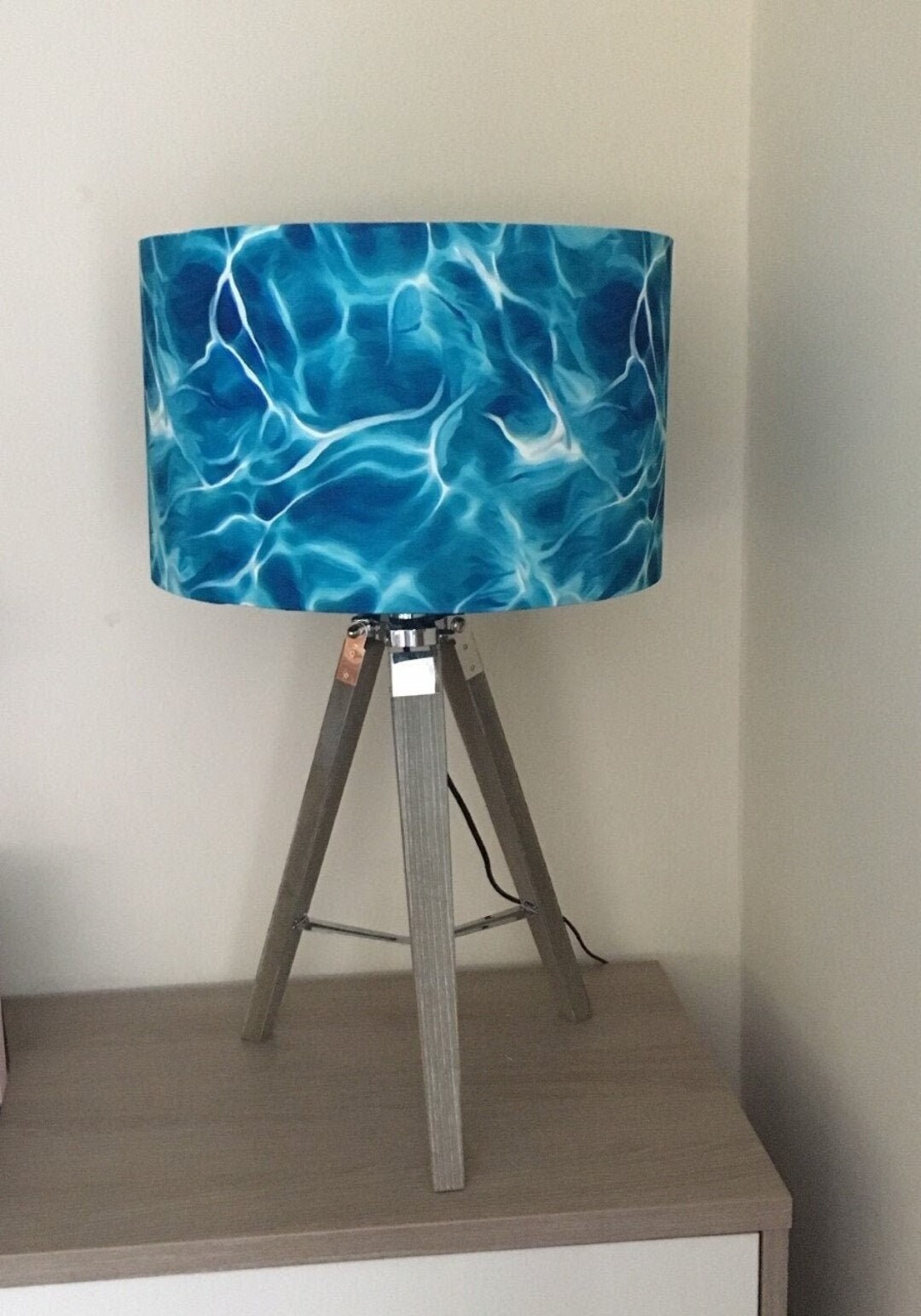 AZURE BLUE OCEAN Lampshade, Handmade Lampshade, Designer Lampshade ...