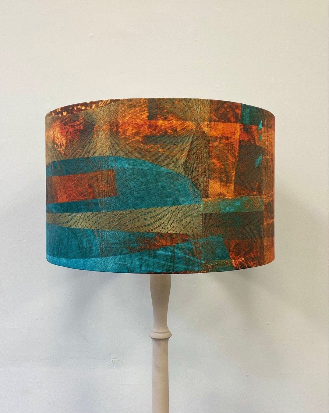 COPPER AND TEAL Handmade Lampshade, Designer Lampshade, Fabric ...
