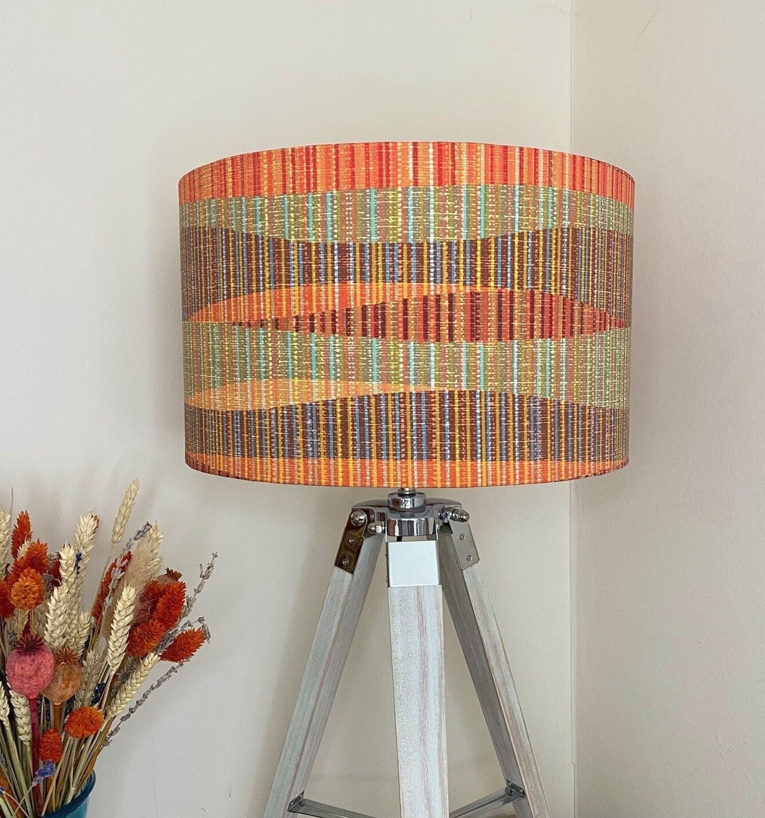STRIPED ABSTRACT Handmade Lampshade, Designer Lampshade, Fabric ...