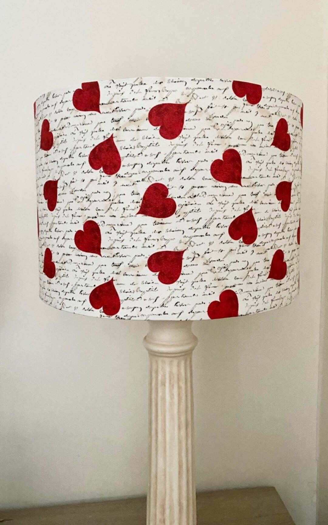 HEART AND SCRIPT Handmade Lampshade, Designer Lampshade, Fabric ...