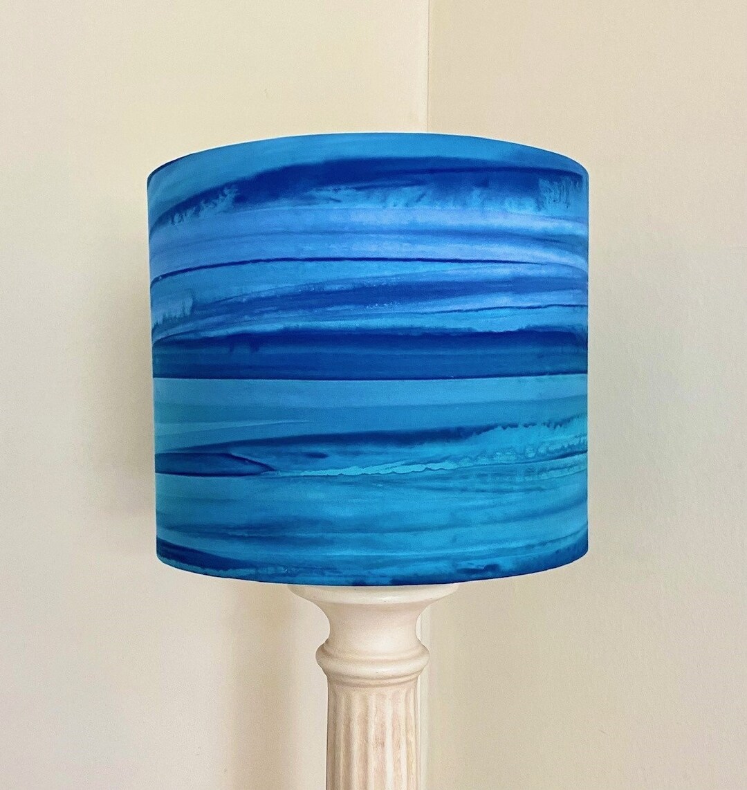 ARTISAN BATIK BLUE Lampshade, Handmade Fabric Lampshade, Designer ...