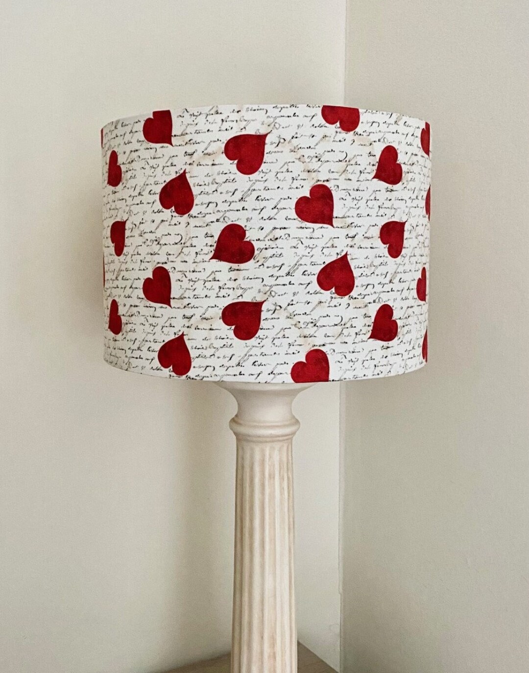 HEART AND SCRIPT Handmade Lampshade, Designer Lampshade, Fabric ...