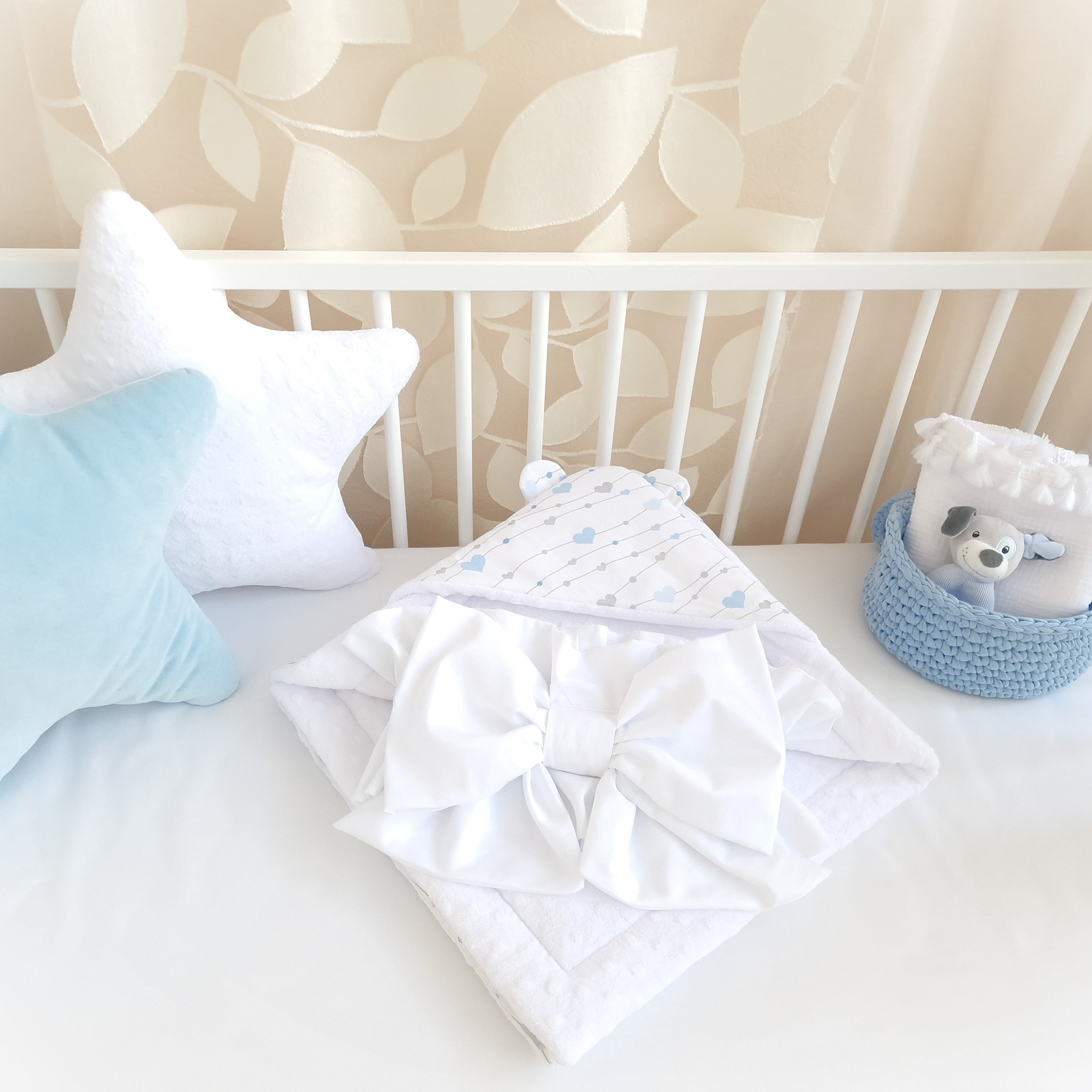 Coming Home Baby Blanket With Hood, Blanket Envelope With Bow, Newborn ...