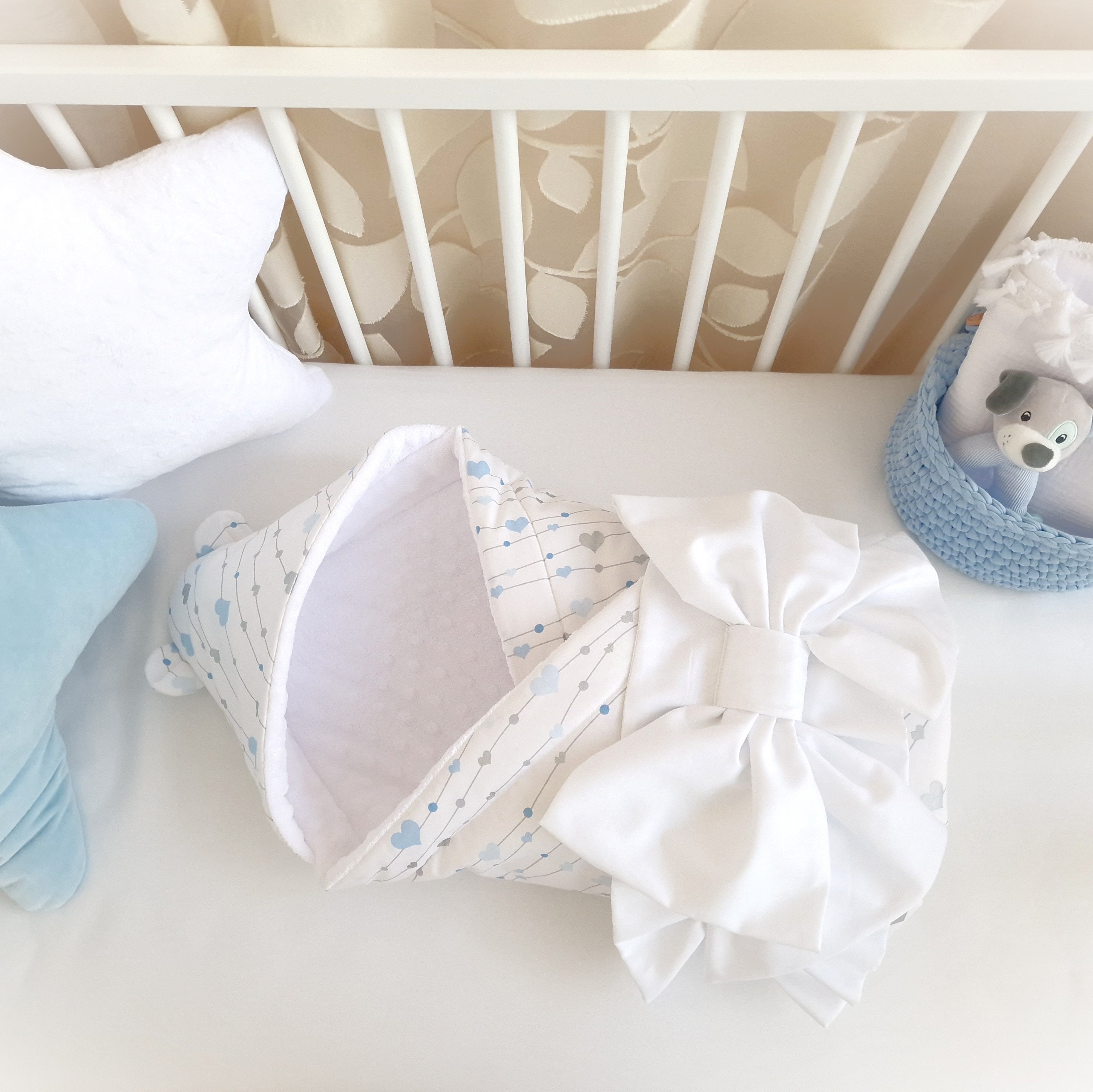 Coming Home Baby Blanket With Hood, Blanket Envelope With Bow, Newborn ...
