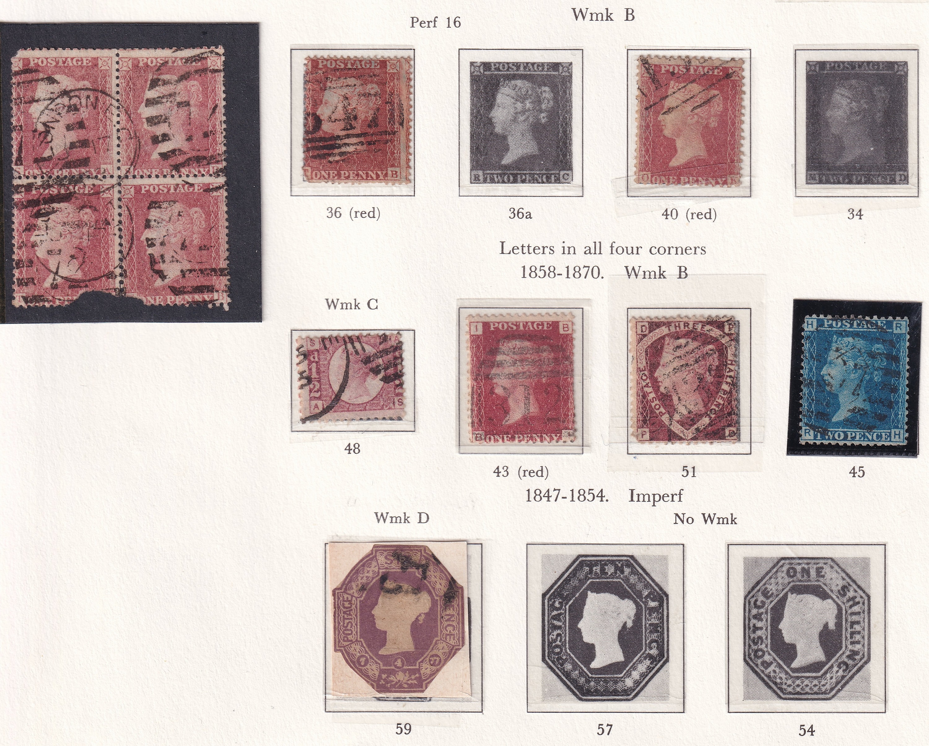 Queen Victoria Stamp Collection With Penny Black Tuppenny Blue Stanley ...